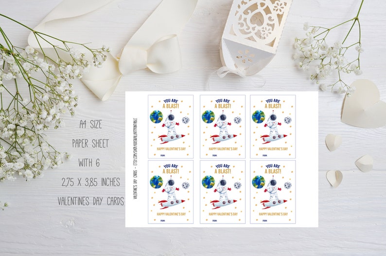 Kids Space Valentines Day Printable Card Digital Download - Etsy