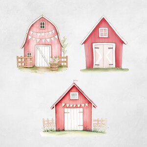 Spring Farm Animals Clipart Set, Birthday Baby Shower PNG Illustrations ...