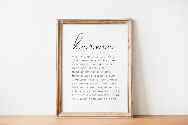 Karma Definition Print Printable Wall Art Digital Download - Etsy