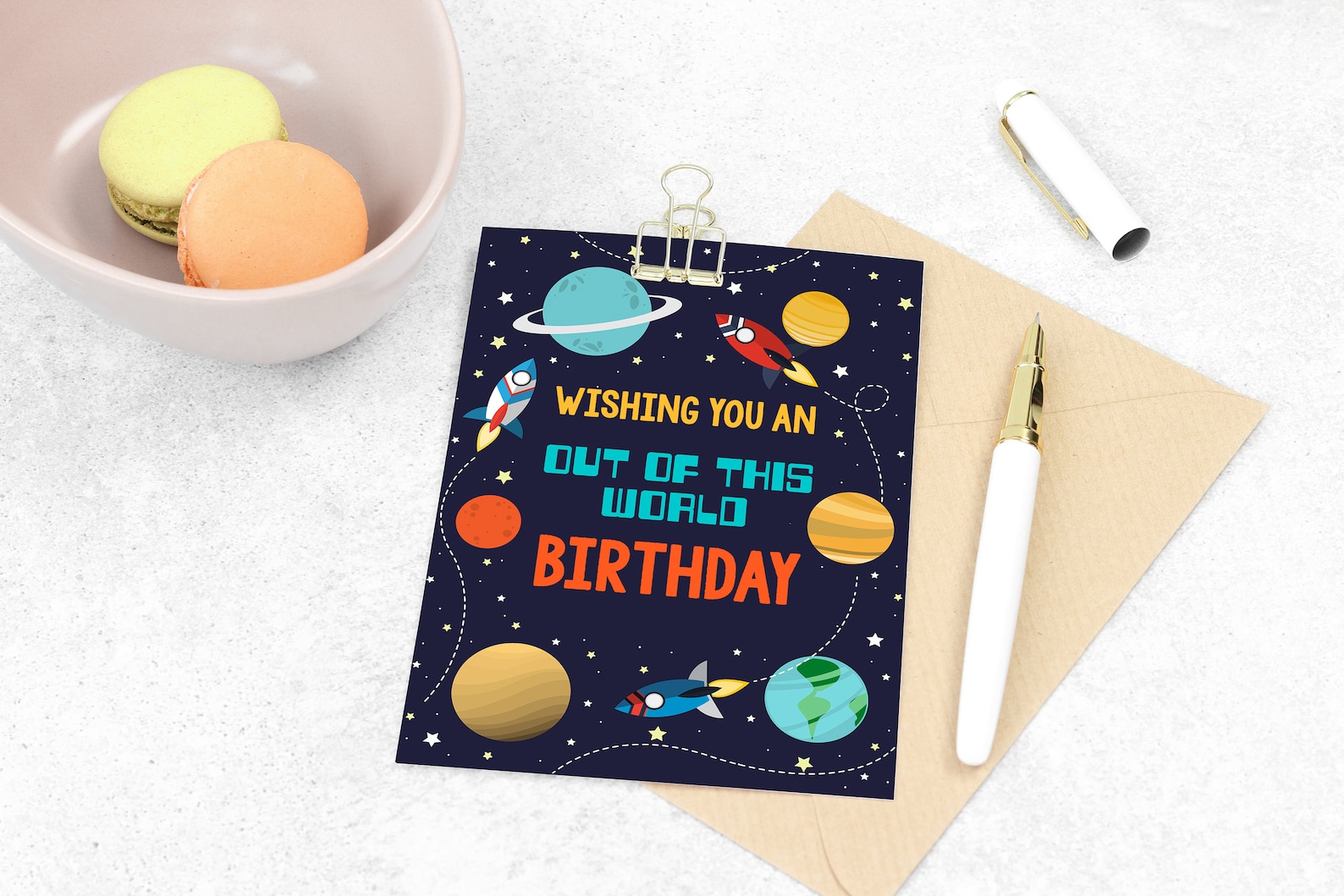 Space Happy Birthday Card Digital Download Outer Space - Etsy