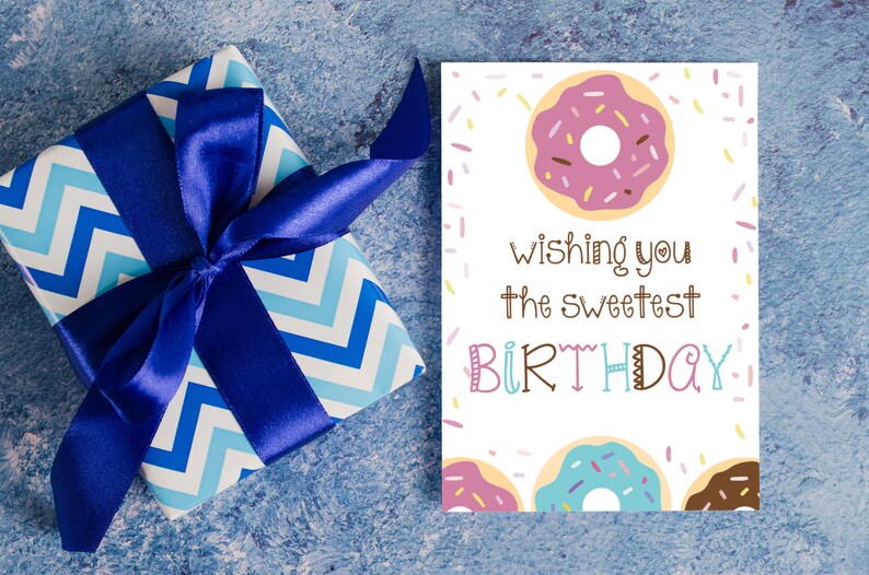 Donuts Birthday Card for Girls Digital Download Happy - Etsy