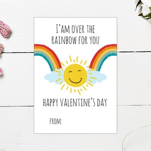 Rainbow Valentines Day Cards for Kids, Digital Download, Kids Printable ...