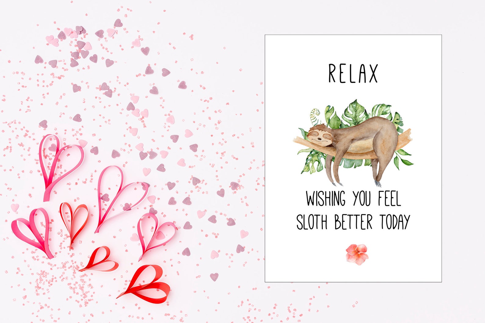 Get Well Soon Printable Card Digital Download Sloth Greeting - Etsy