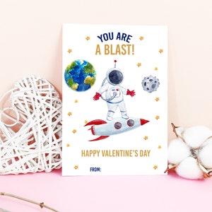 Outer Space Valentines Day Cards for Kids, Digital Download, Printable ...