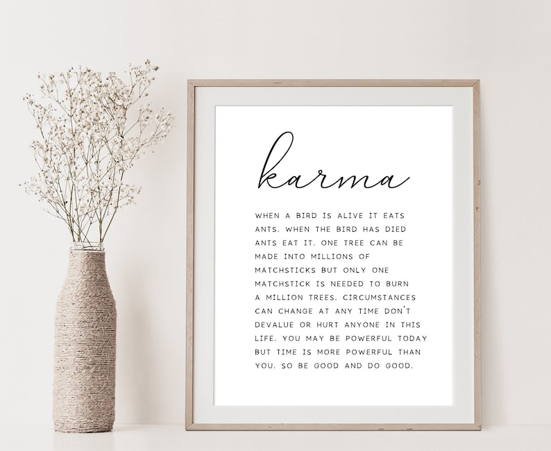 Karma Definition Print Printable Wall Art Digital Download - Etsy