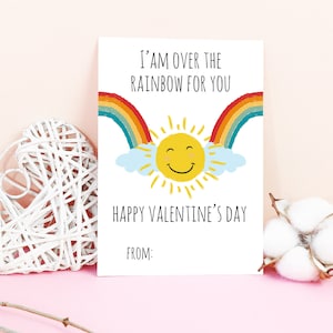 Rainbow Valentines Day Cards for Kids, Digital Download, Kids Printable ...