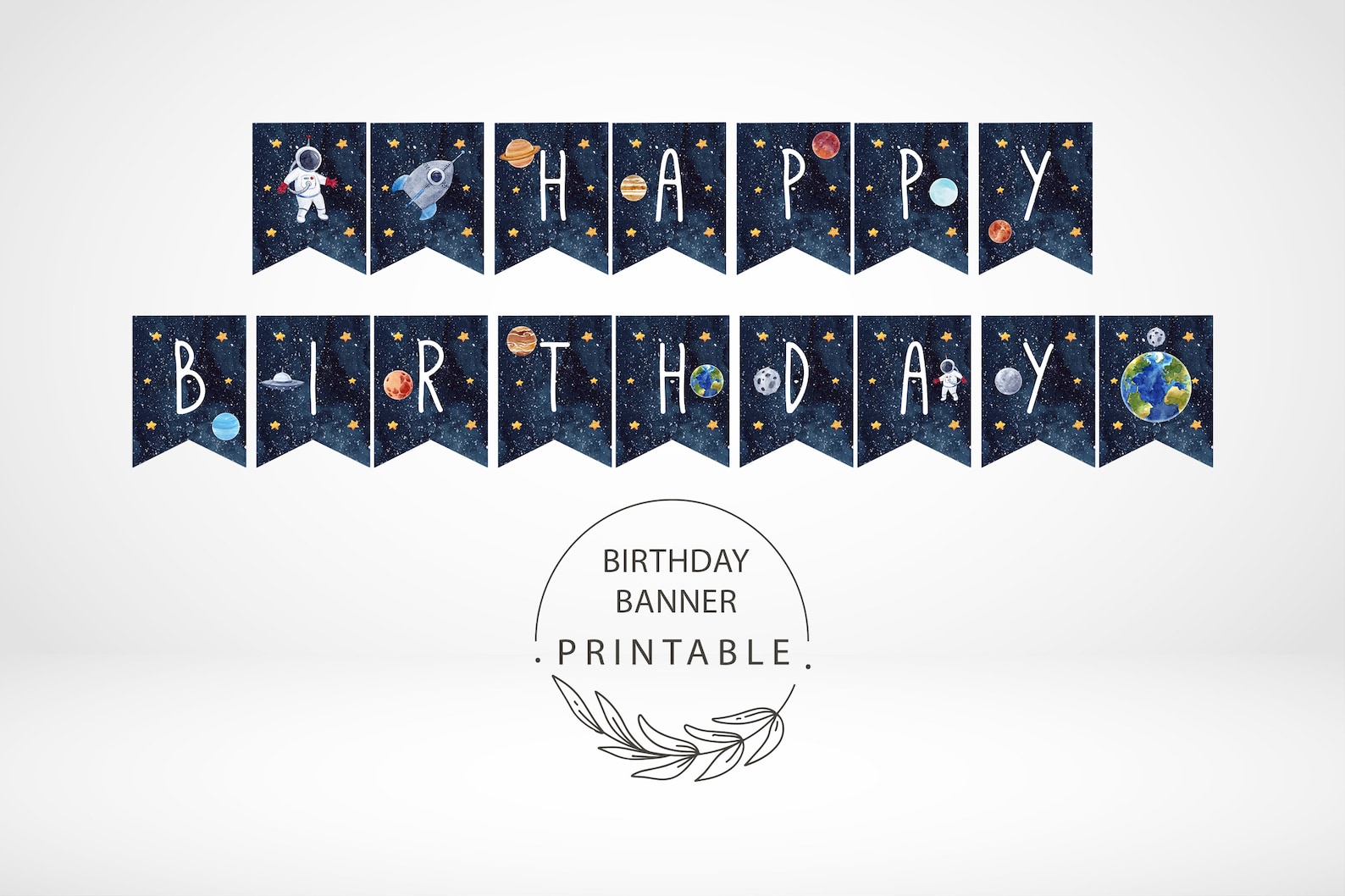 Printable Outer Space Happy Birthday Banner, Digital Download,space ...