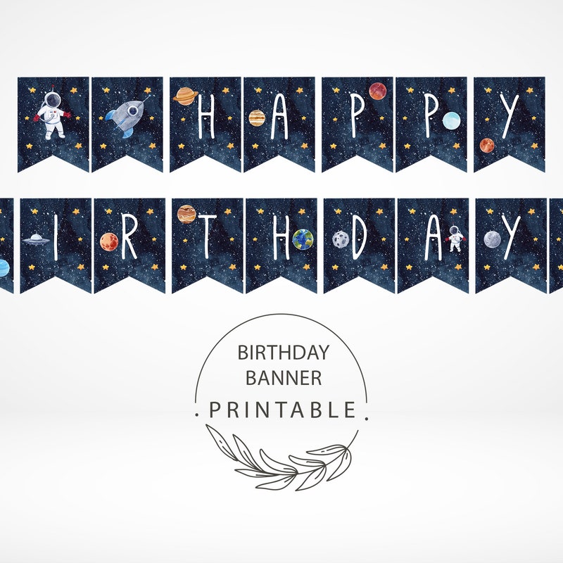 Galaxy Birthday Banner - Etsy