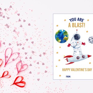 Kids Space Valentines Day Printable Card Digital Download - Etsy