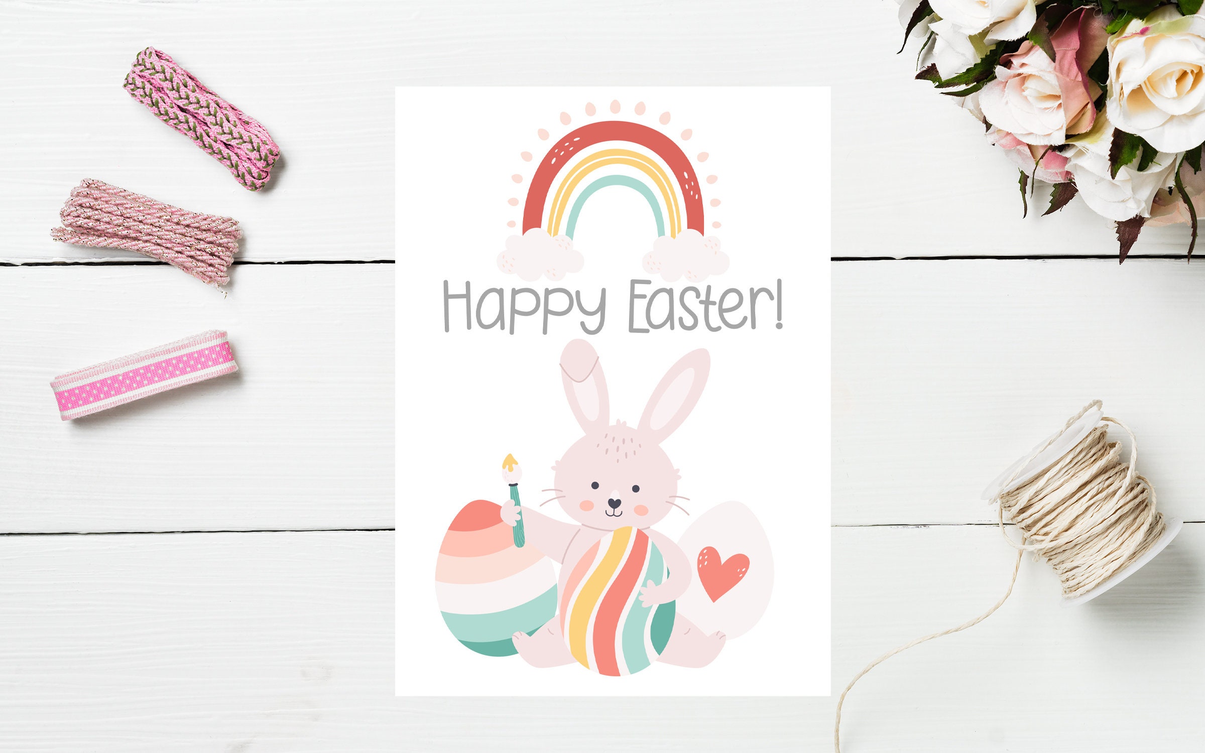 Printable Easter Card for Kids Digital Download Happy Easter | Etsy