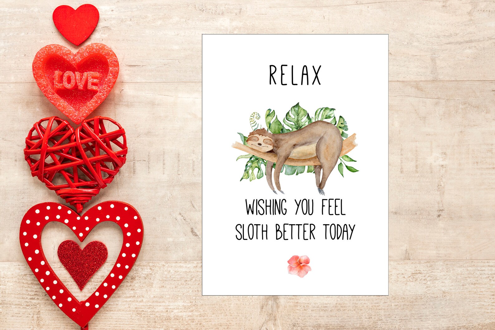 Get Well Soon Printable Card Digital Download Sloth Greeting - Etsy