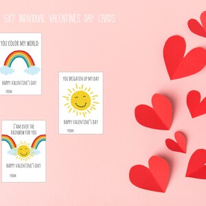 Rainbow Valentines Day Cards for Kids, Digital Download, Kids Printable ...