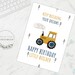 Construction Birthday Printable Card, Digital Download, Boys Birthday ...