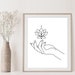 Hand With Lotus Flower Print, Printable Wall Art, Digital Download, Zen ...