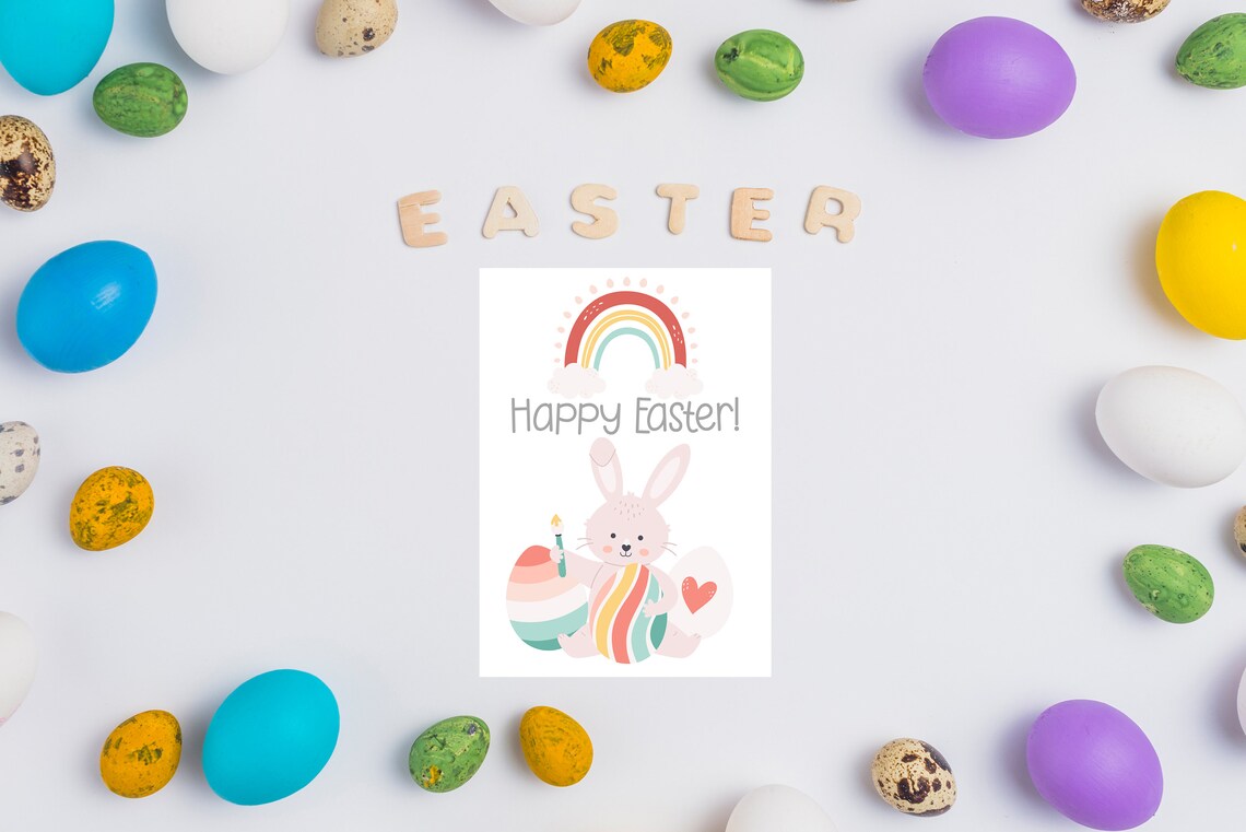 Printable Easter Card for Kids Digital Download Happy Easter - Etsy