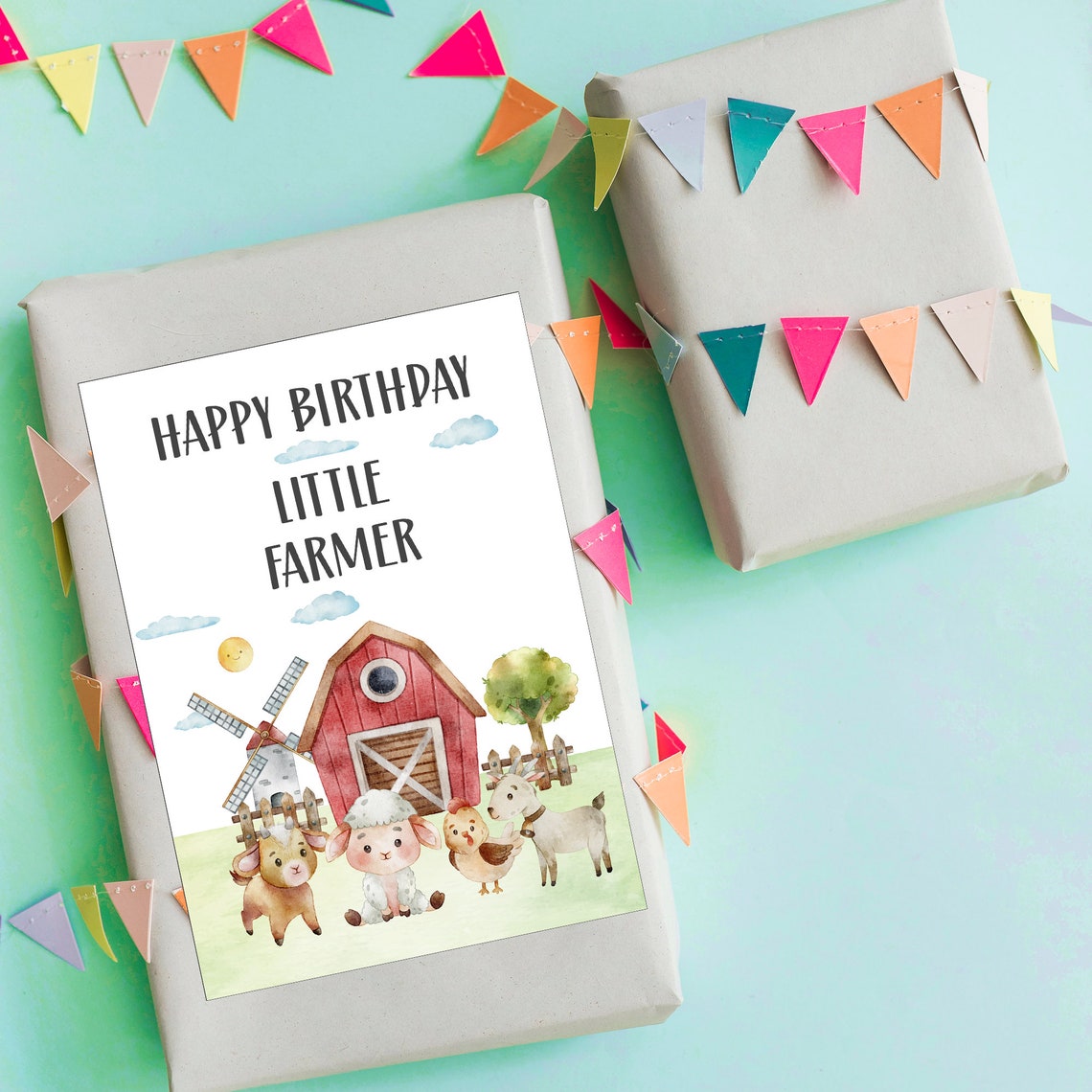 Printable Farm Themed Happy Birthday Card Digital Download - Etsy