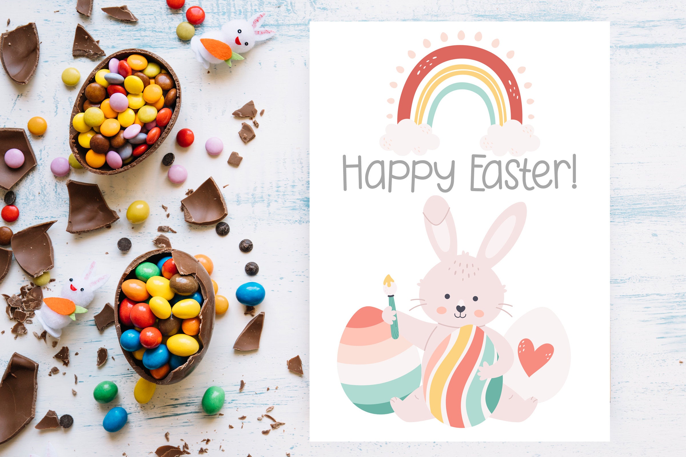 Printable Easter Card for Kids Digital Download Happy Easter | Etsy