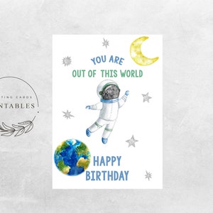 Outer Space Birthday Card for Boys Digital Download Happy - Etsy