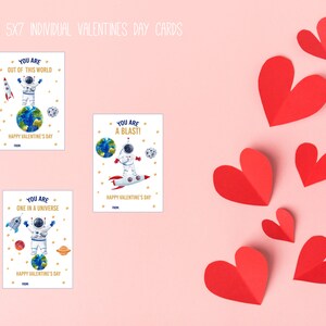 Outer Space Valentines Day Cards for Kids, Digital Download, Printable ...