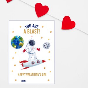 Kids Space Valentines Day Printable Card Digital Download - Etsy