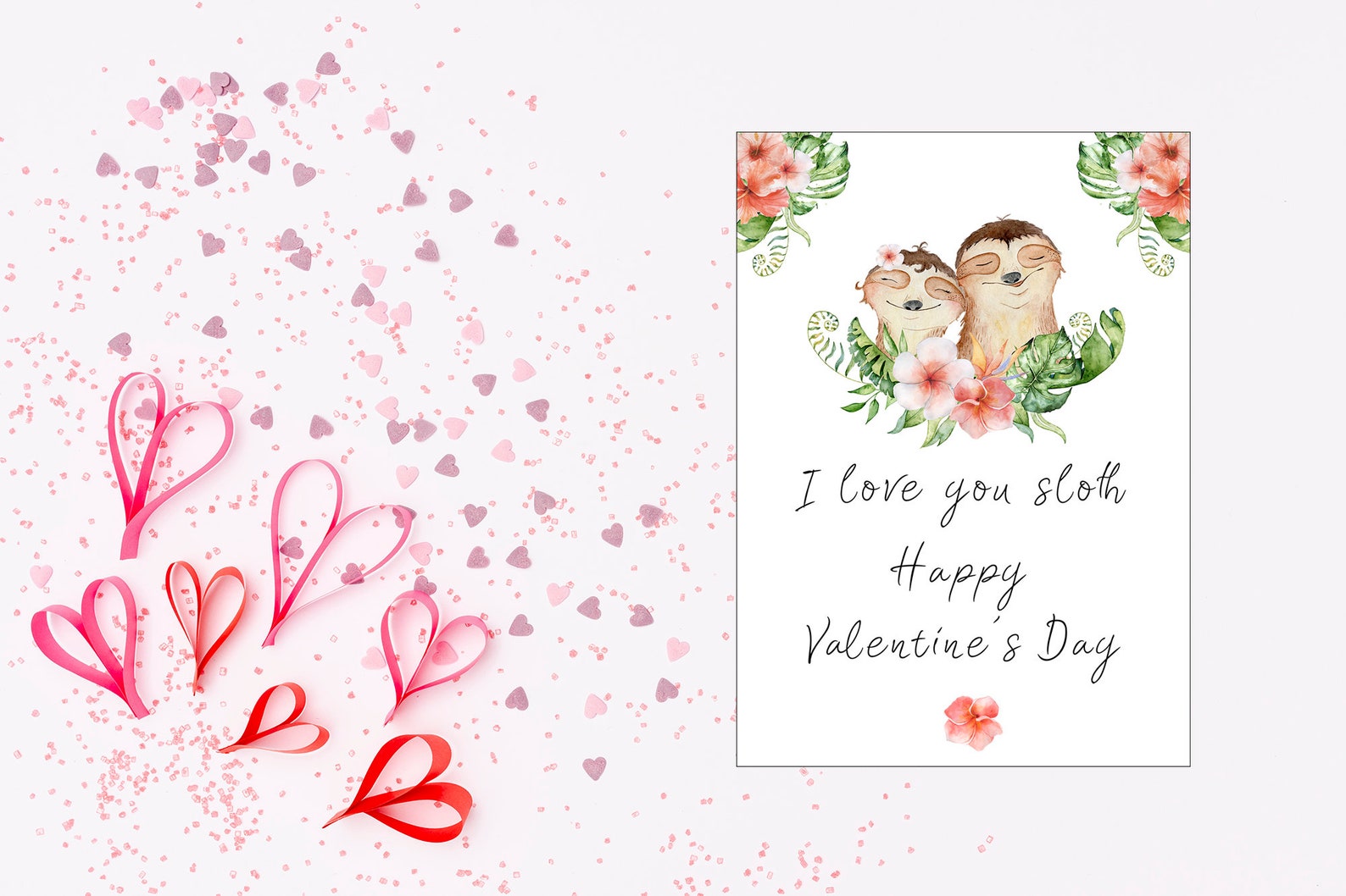 Printable Sloth Valentines Day Card, Digital Download, Printable Cards ...
