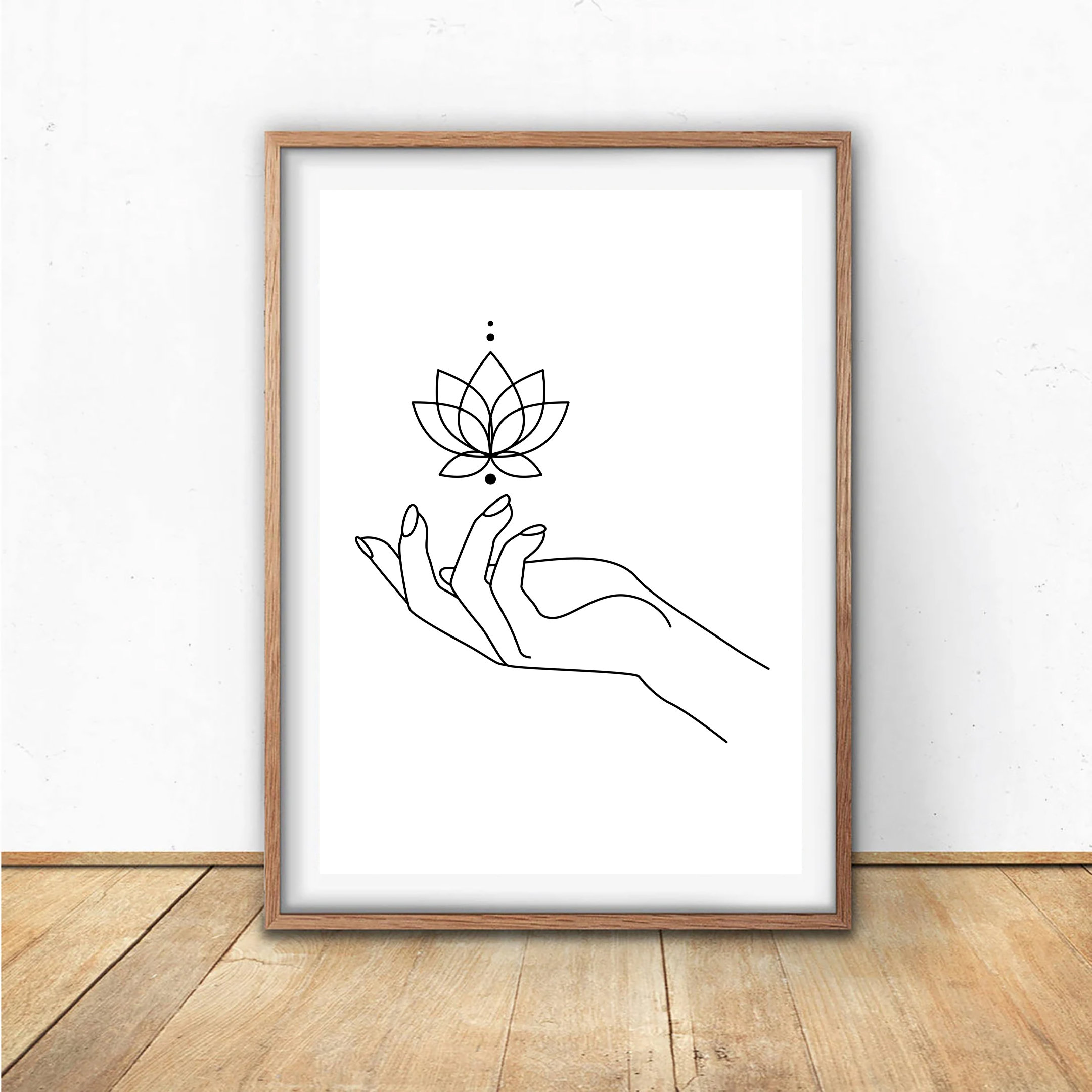 Hand With Lotus Flower Print, Printable Wall Art, Digital Download, Zen ...