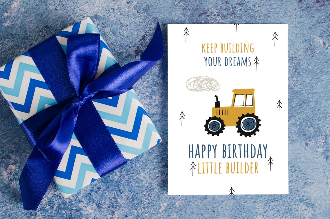 Construction Birthday Printable Card Digital Download Boys - Etsy