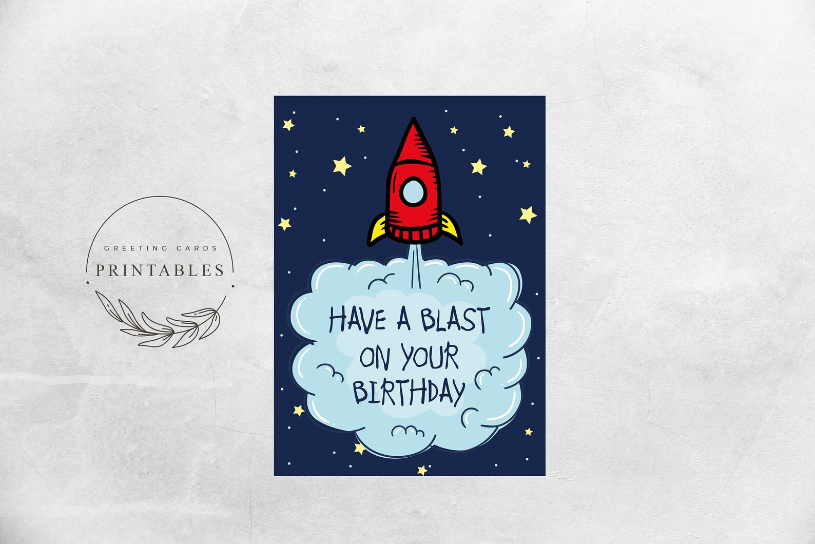 Printable Outer Space Birthday Card Digital Download Happy | Etsy