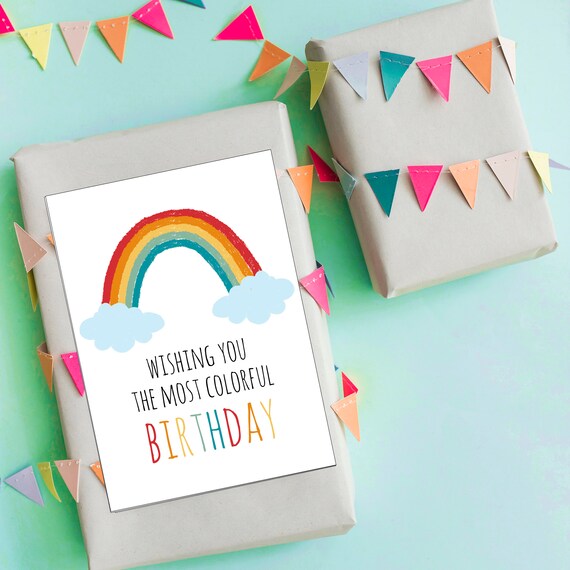 Paper & Party Supplies Rainbow Girl Card Paper Blank Cards etna.com.pe