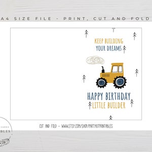 Construction Birthday Printable Card, Digital Download, Boys Birthday ...