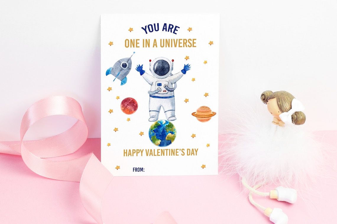 Outer Space Valentines Day Cards for Kids Digital Download | Etsy