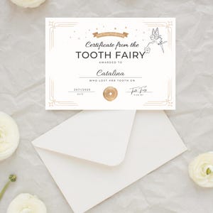 Printable Tooth Fairy Certificate: Editable Keepsake (digital Download ...