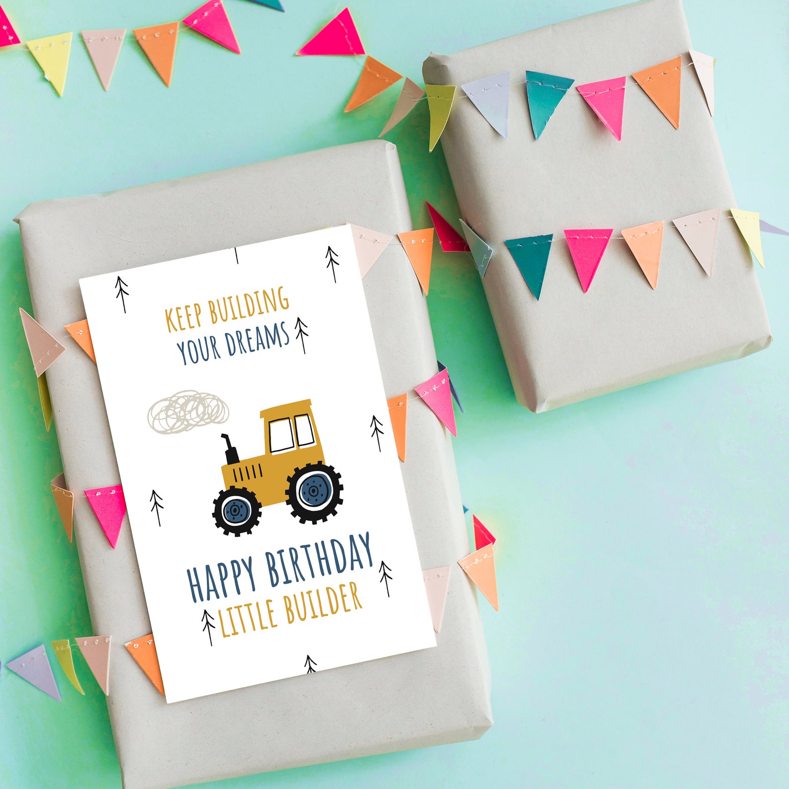 Construction Birthday Printable Card Digital Download Boys - Etsy