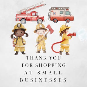Watercolor Firefighter Clipart, Fire Truck, Station, Fireman, Firewoman ...