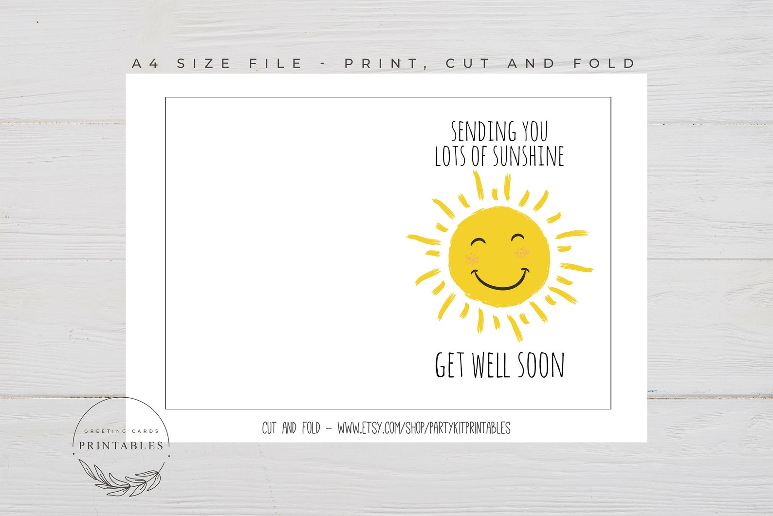 Printable Get Well Soon Card, Digital Download, Feel Better Card ...