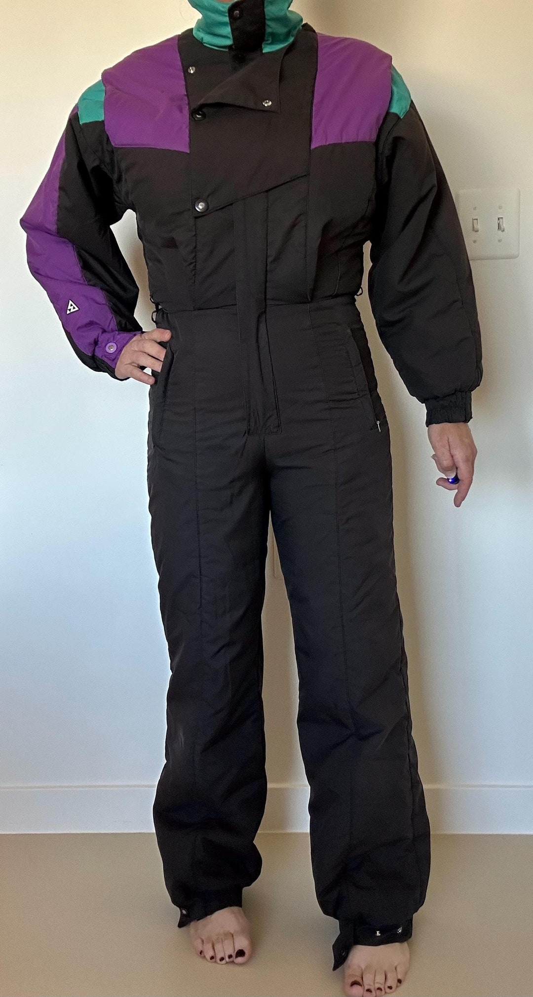 1990s Black Bear One Piece Ski Suit - Snowboard Sledding Winter Suit ...