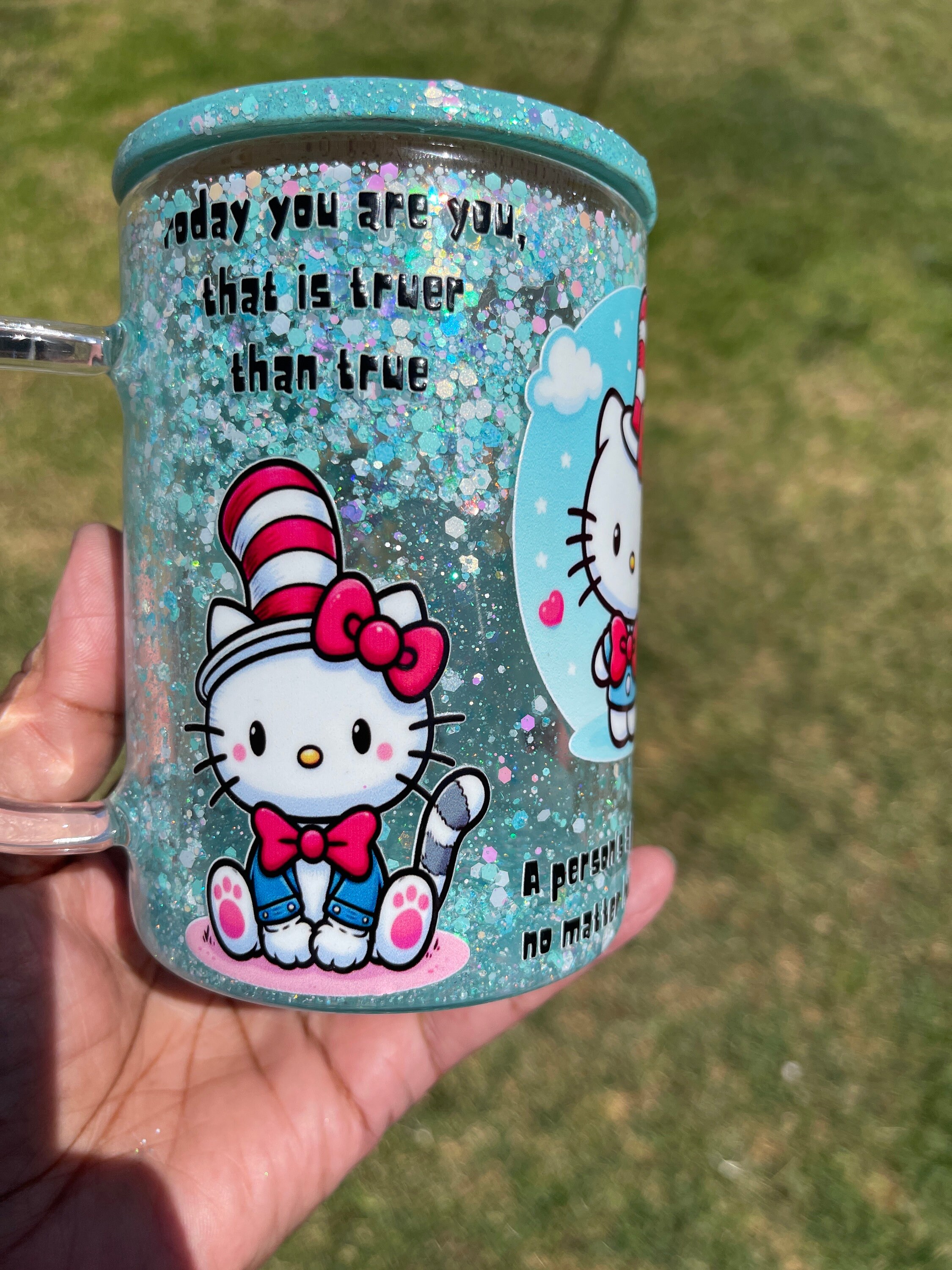 Hello Kitty Dr.seuss Glitter Globe Mug - Etsy