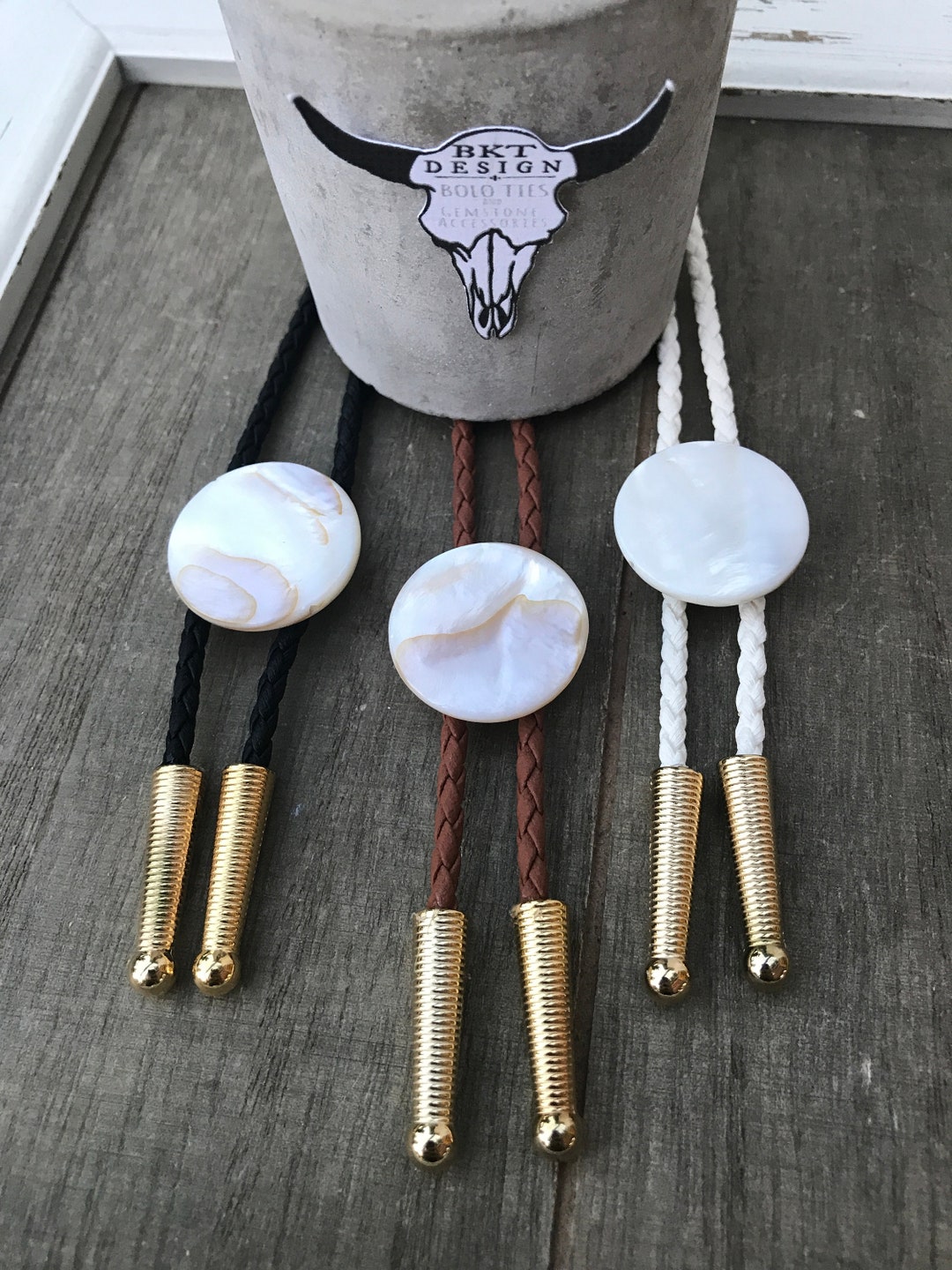 Natural Round Shell Bolo Tie/ 25mm White Shell / BKT Design / Nature ...
