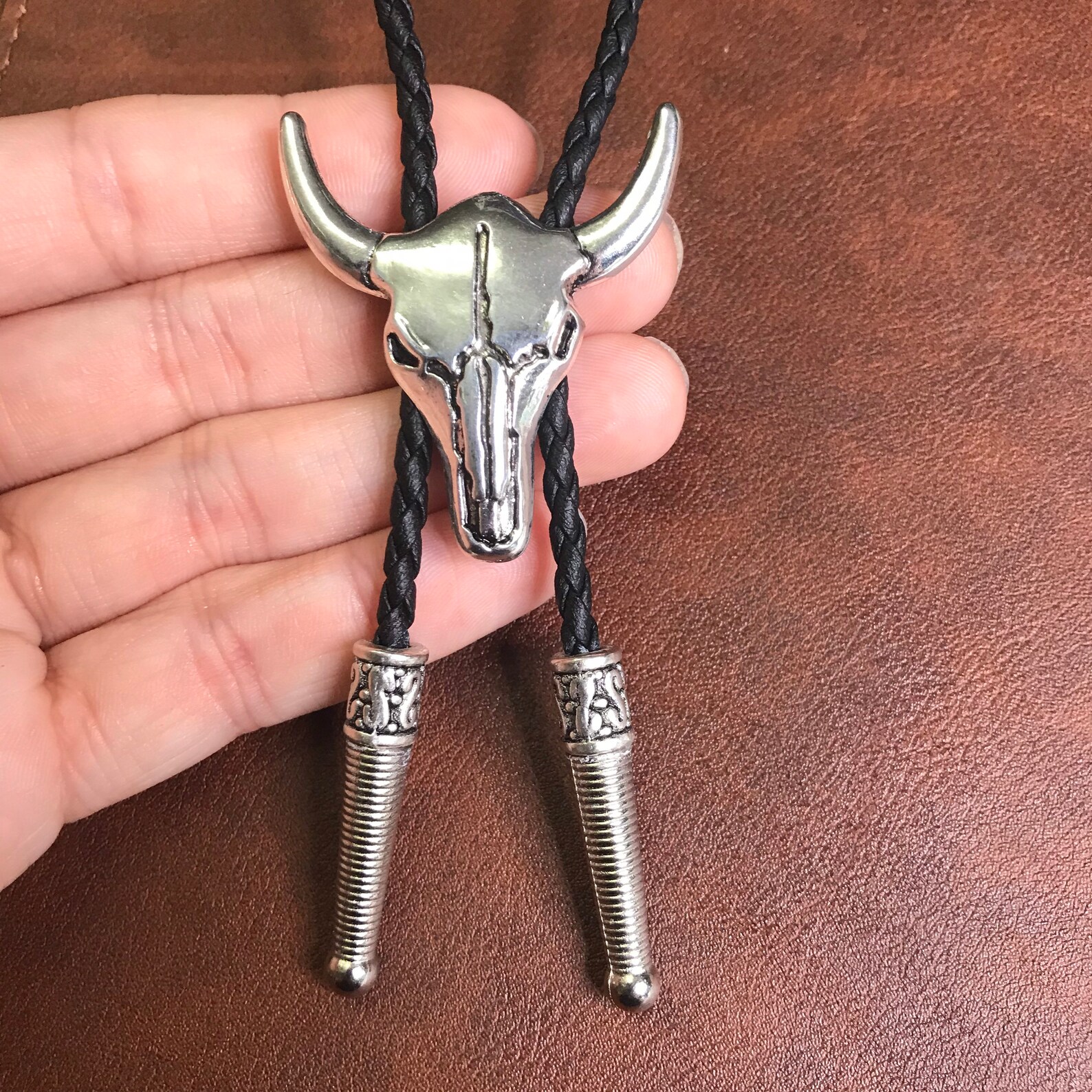 Silver Bull Skull Head Bolo Tie/ Choose Your Tips/ BKT Design - Etsy