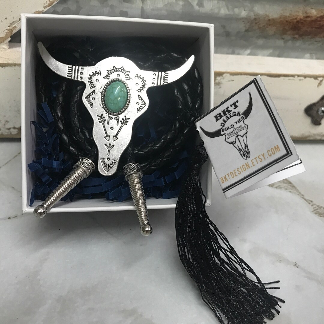 Western Bull Skull Bolo Tie Animal Bola Necklace Men Women Western Gift ...