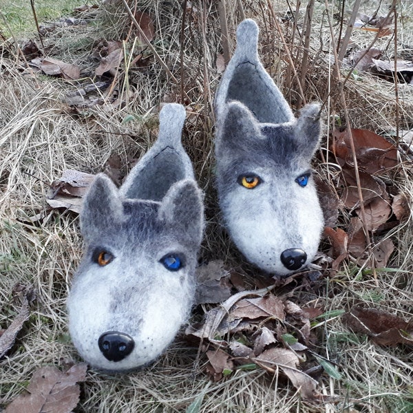 Kids Wolf Slippers - Etsy
