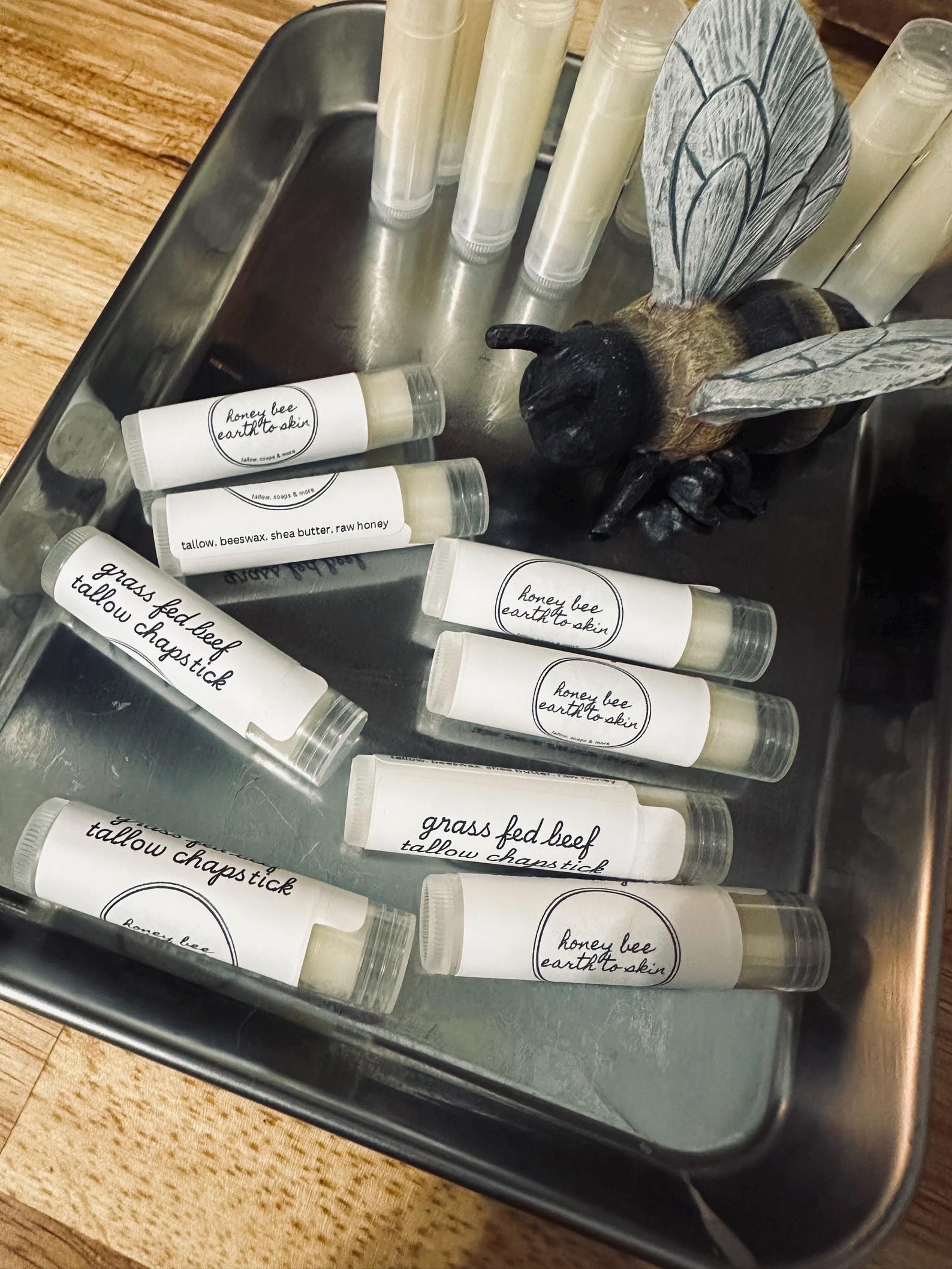 Grass Fed Beef Tallow Chapstick- Unscented, Dandelion, Sweet Basil ...