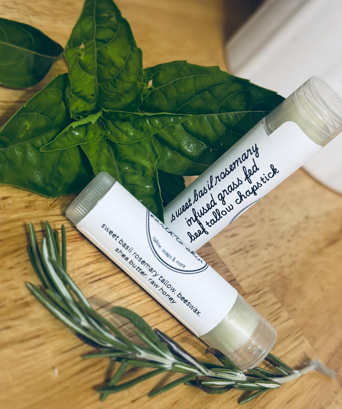 Grass Fed Beef Tallow Chapstick- Unscented, Dandelion, Sweet Basil ...