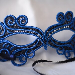Navy Blue Masquerade Lace Mask, Blue Masquerade Lace Mask Fit for ...