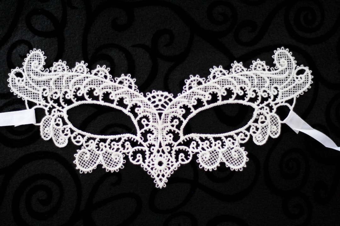 White Lace Mask, Lace Masquerade Mask Fit for Ball Parties, Prom Nights ...