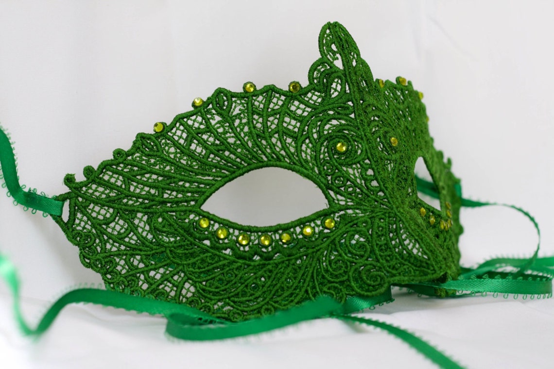Green Lace Mask Fit for Fairy Parties Masquerade Nights | Etsy