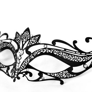 Black Lace Laser Cut Masquerade Mask, Wedding Mask, Prom Mask, Mardi ...