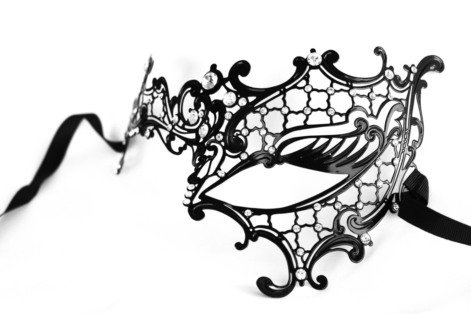 Half Face Laser Cut Masquerade Mask, Metal Lace Mask, Fit for Masked ...