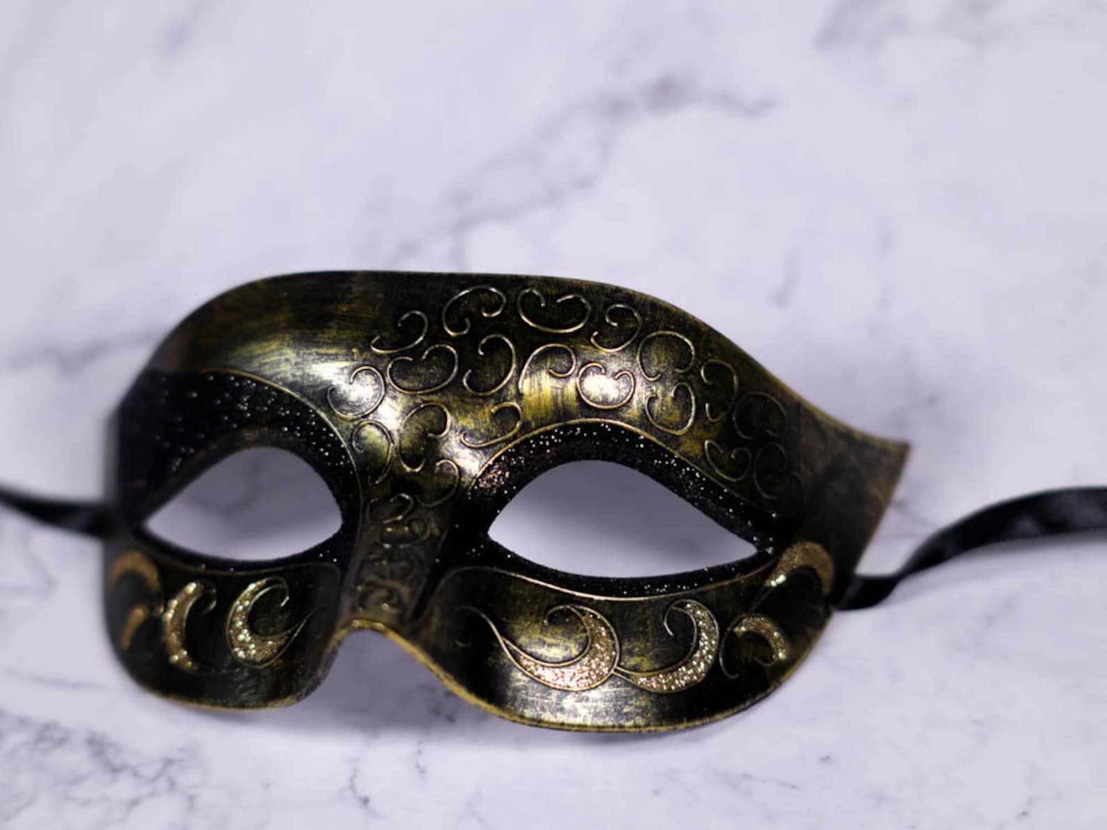 Phantom Gold Masquerade Mask Black Masquerade Phantom Mask - Etsy