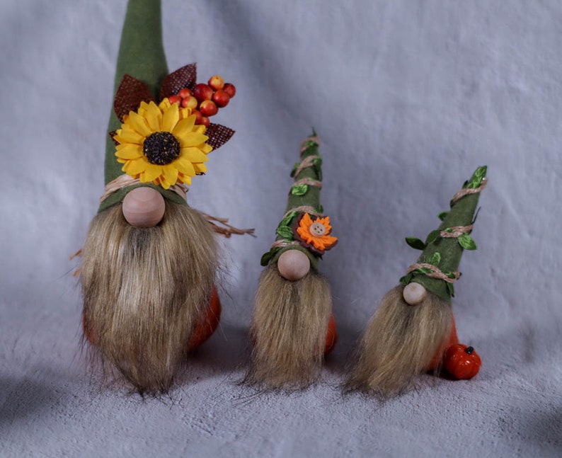 Set of Three Gnomes. Trio Gnomes for Fall Harvest Gnome - Etsy